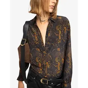 Zadig&Voltaire Thely Animal-print Silk Shirt
