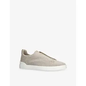 Zegna X3 Triple Stitch Woven Low-top Trainers - Grey/light