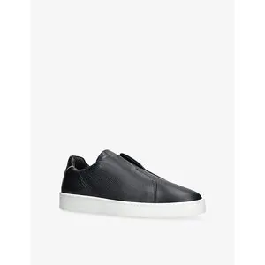 AURELIEN Aurélien Leather Trainers - Navy