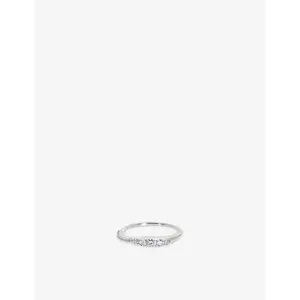 Monica Vinader Riva Diamond Stacking Ring - Silver