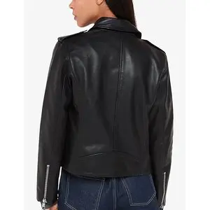 Whistles Agnes Zip-through Sheepskin-leather Biker Jacket