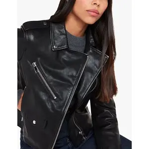 Whistles Agnes Zip-through Sheepskin-leather Biker Jacket
