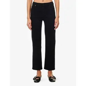 FRAME Le Sleek Straight-leg High-rise Jeans - Black