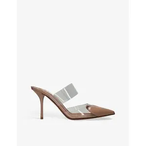 Alaïa Cœur 90 Point-toe Patent-leather Mules