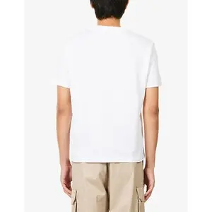 AMI Paris Regular-fit Embroidered Logo Cotton-jersey T-shirt - Blanc