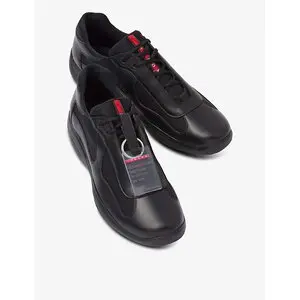Prada America's Cup Original Leather And Mesh Trainers