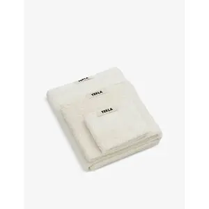 TEKLA Striped Cotton Washcloth 30cm X 30cm Ivory