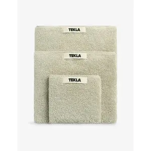 TEKLA Striped Cotton Washcloth 30cm X 30cm Pebble