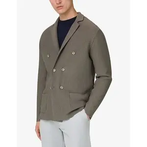 Boggi Milano Double-breasted Knitted Cotton Jacket