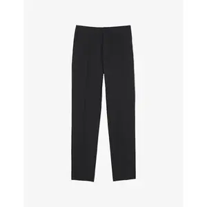 Sandro High-rise Stretch-jersey Trousers - Black