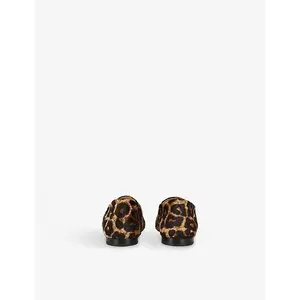 Dear Frances Giio Leopard Print Ponyhair Loafers