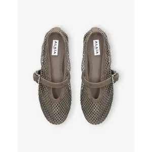 Alaïa Ballerina Mesh And Suede Ballet Flats