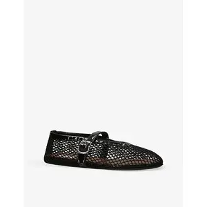 Alaïa Rhinestone-embellished Leather Ballet Flats - Black