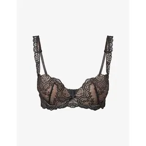 AUBADE Danse Moulded Plunge Lace Bra - Black