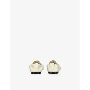 Alaïa Ruched Slipper Leather Flats - Bone