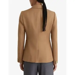 REISS Wool-blend Double-breasted Blazer - Camel