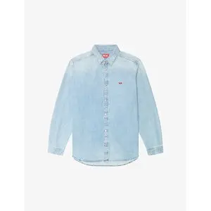 DIESEL® D-simple Logo-embroidered Denim Shirt - 1