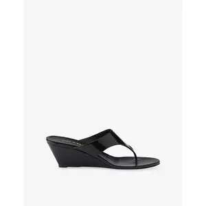 Prada Thong Wedge Sandals - Black