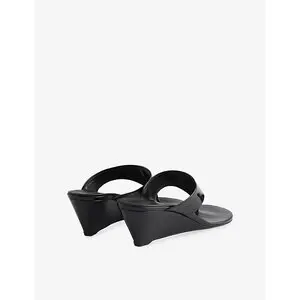 Prada Thong Wedge Sandals - Black