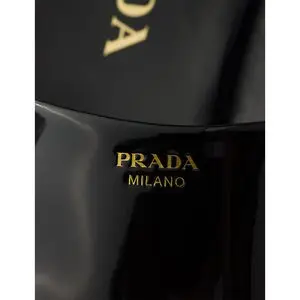 Prada Thong Wedge Sandals - Black
