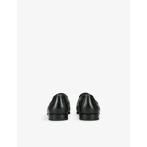 Santoni Carlo Cashmere And Leather Penny Loafers - Black