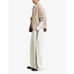REISS Elodie Funnel-neck Wool Bomber Coat