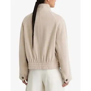 REISS Elodie Funnel-neck Wool Bomber Coat