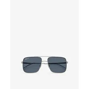 Ray-ban Square-frame Metal Sunglasses - Silver