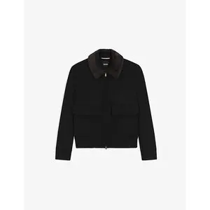 BOSS Faux-fur Collar Wool And Cashmere Bomber Jacket