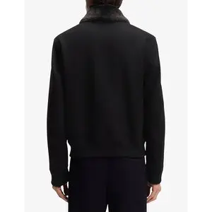 BOSS Faux-fur Collar Wool And Cashmere Bomber Jacket