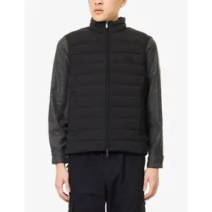 Emporio Armani Badge-embroidered Shell-down Gilet