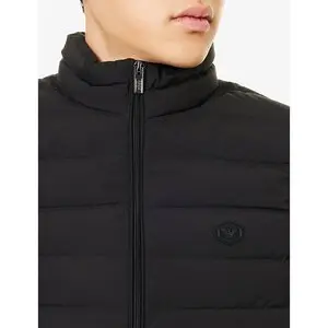 Emporio Armani Badge-embroidered Shell-down Gilet