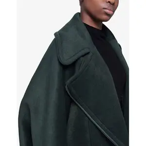 LEEM Boxy Wool-blend Biker Jacket