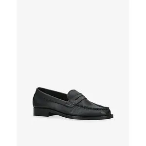 DUKE + DEXTER Ezra Leather Penny Loafers - Black