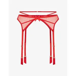 Agent Provocateur Nicki Tulle Suspenders - Red