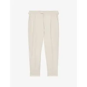 REISS Cantwell Tapered-leg Cotton-blend Trousers
