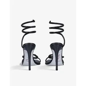 Rene Caovilla Cleo Embellished Leather Stiletto Heeled Sandals