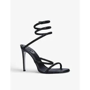 Rene Caovilla Cleo Embellished Leather Stiletto Heeled Sandals
