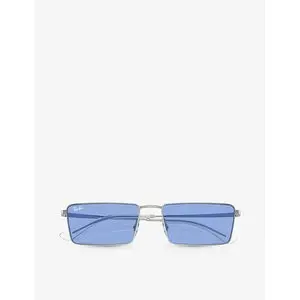 Ray-ban Rb3741 Emy Rectangle-frame Sunglasses - Silver