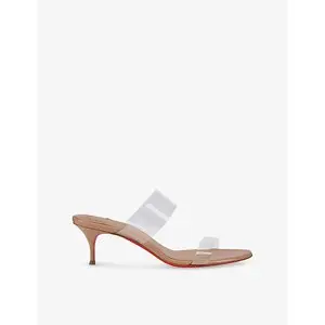 CHRISTIAN LOUBOUTIN 55mm Heeled Leather Mules - Blush