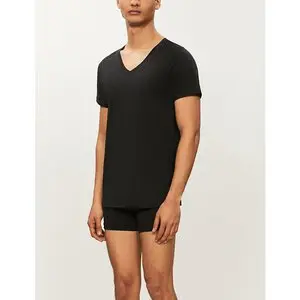 Hanro Cotton Superior Cotton-blend T-shirt - Black