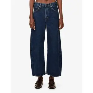 AGOLDE Wide-crop-leg Denim Jeans - Pendulum (medium Indigo)