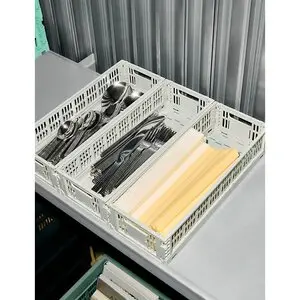 HAY Oblong Stackable Crate - Grey