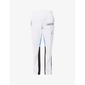 GALLERY DEPT. Paint-splattered Logo-print Cotton Jogging Bottoms
