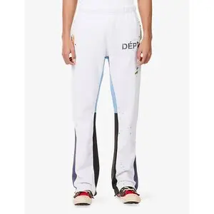 GALLERY DEPT. Paint-splattered Logo-print Cotton Jogging Bottoms