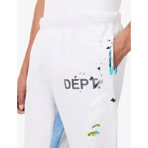 GALLERY DEPT. Paint-splattered Logo-print Cotton Jogging Bottoms