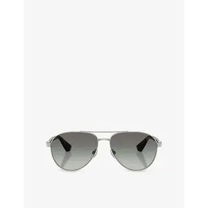 Burberry Be3167 Aviator Sunglasses - Silver