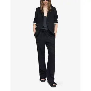 Zadig&Voltaire Poma Satin-stripe Straight-leg Trousers - Black