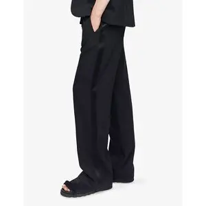 Zadig&Voltaire Poma Satin-stripe Straight-leg Trousers - Black