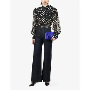 Khaite Vali Dot-print Silk Top